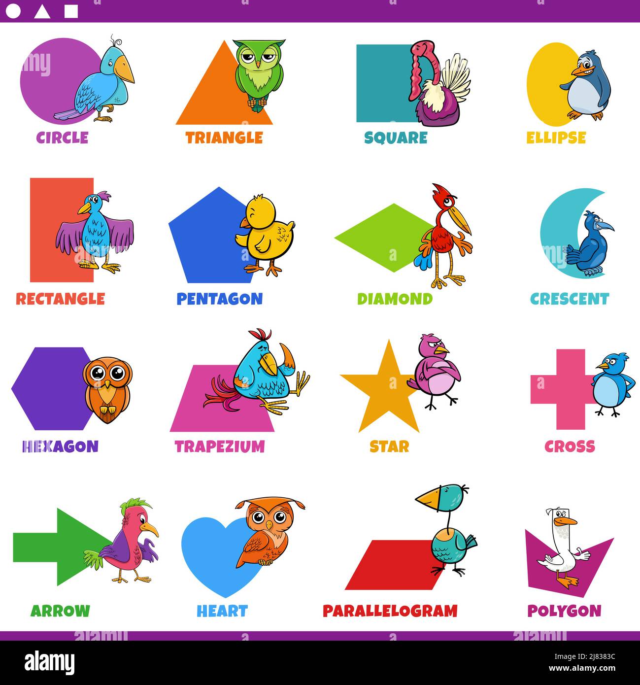 Illustration de dessins animés éducatifs de formes géométriques de base ...