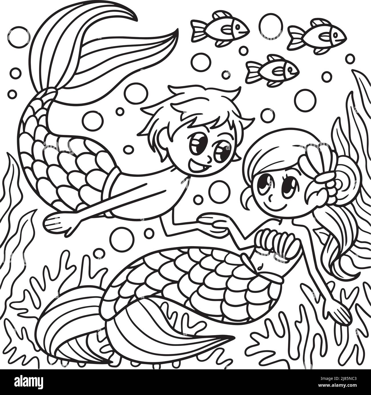 Coloriage sirène Banque de photographies et d’images à haute résolution ...