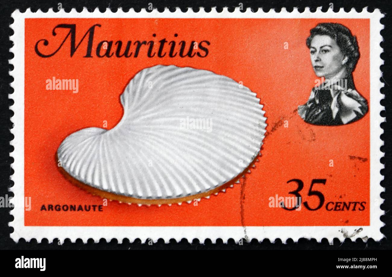 MAURICE - VERS 1969: Un timbre imprimé à l'île Maurice montre Argonaut ...