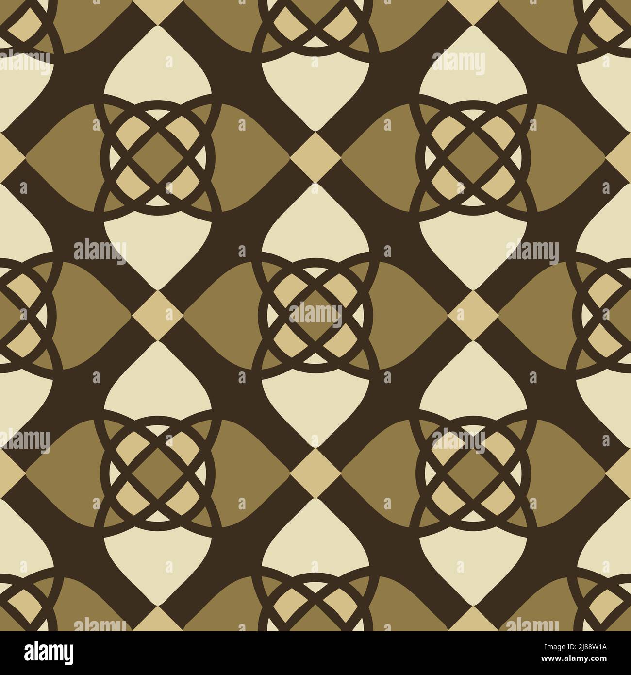 Motif vectoriel sans couture avec texture mosaïque sur fond marron ...