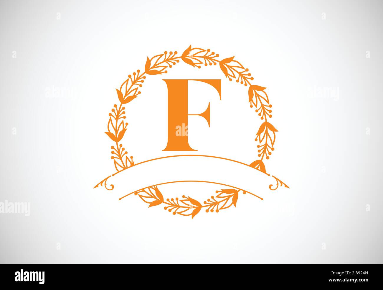 Lettre F. initiales du monogramme floral Alphabet pour les invitations ...