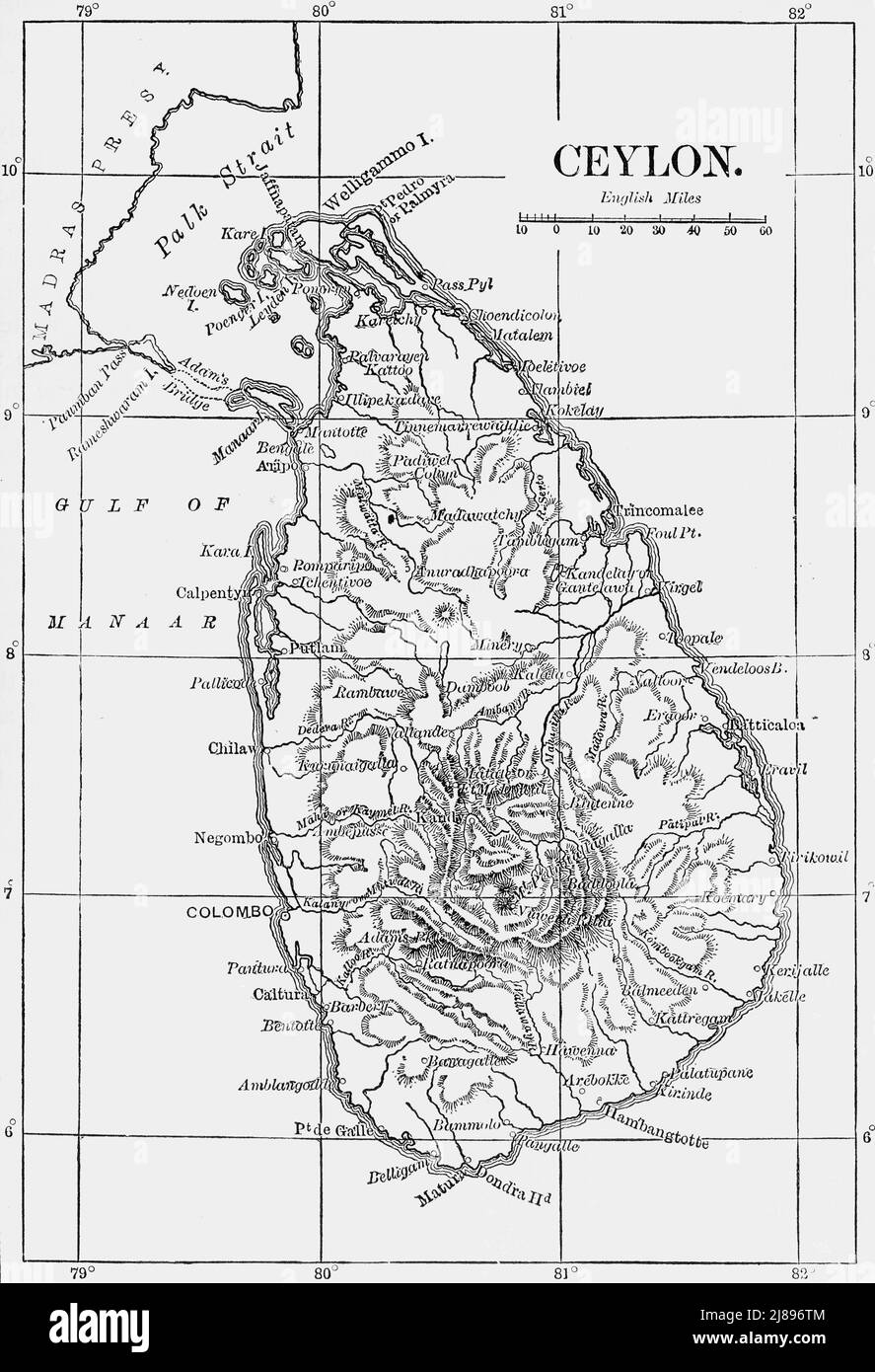 Map of ceylon Banque de photographies et d’images à haute résolution ...