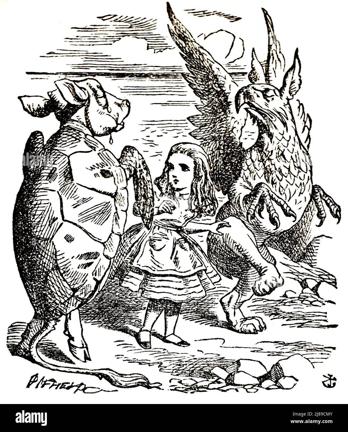 John Tenniel illustration de la Quadrille de homard avec la fausse ...