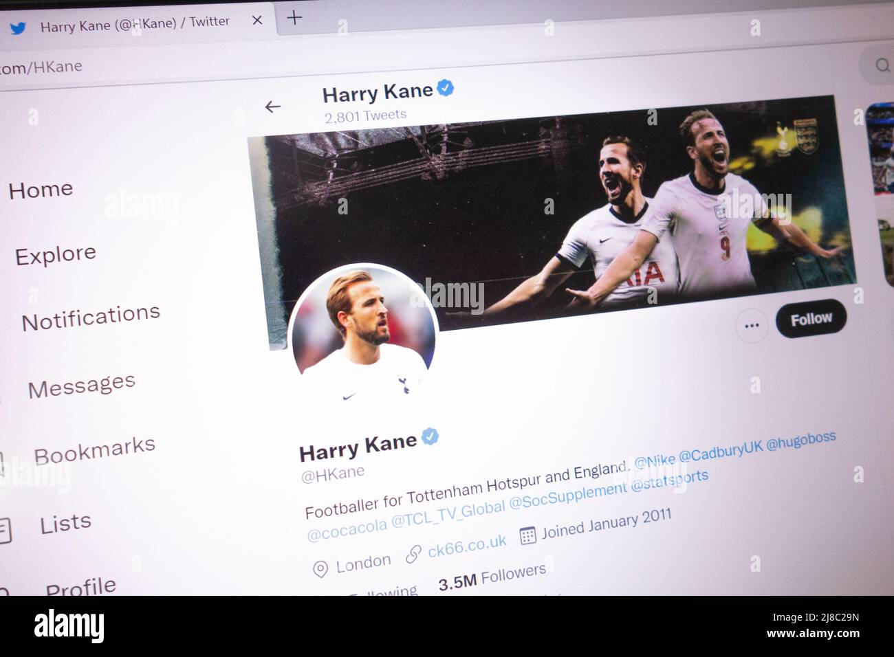 Harry kane twitter officiel Banque de photographies et d’images à haute ...