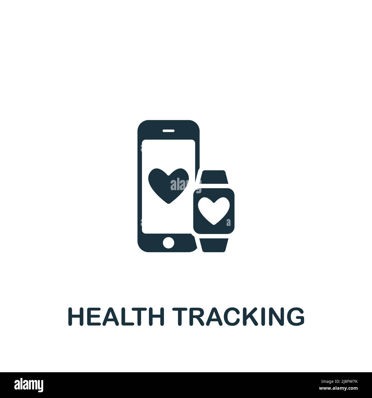 Icône Health Tracking. Symbole de forme physique d'élément de ligne ...