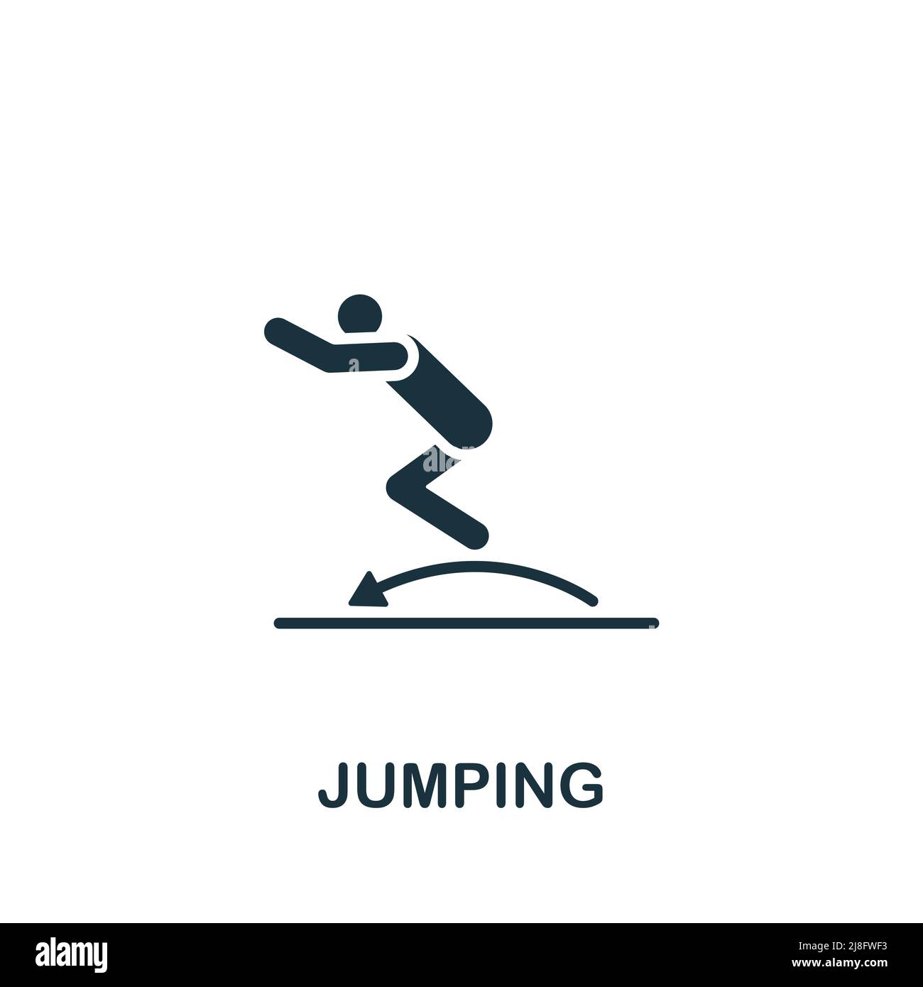 Icône saut. Symbole de forme physique d'élément de ligne simple pour ...