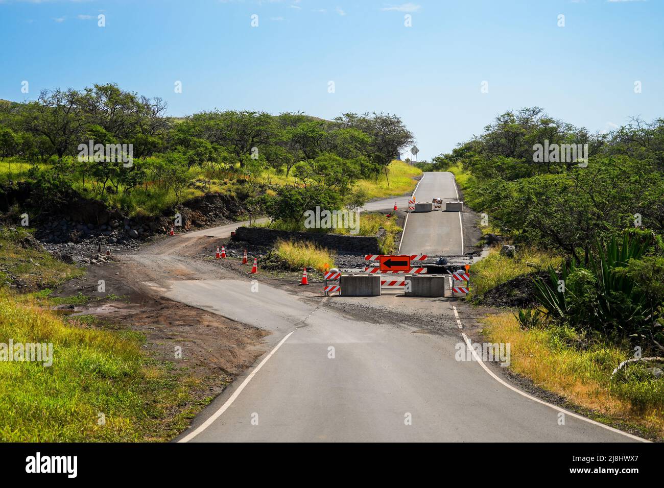 Déviation sinueuse le long de l'autoroute Piilani dans le sud-est de l ...