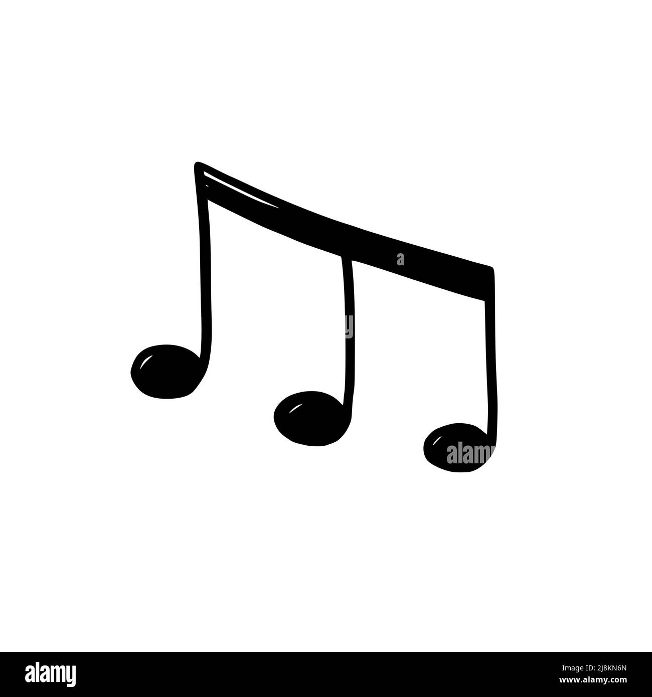Note de musique style dessiné. Élément de note musicale d'esquisse ...