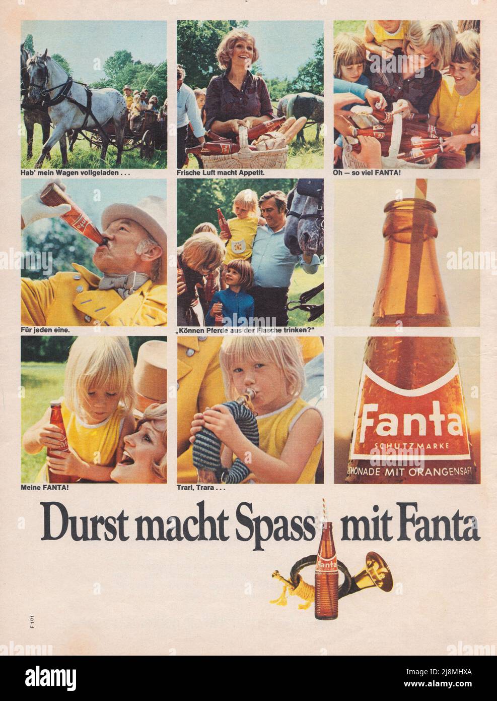Publicité rétro sur papier de Fanta Drink Durst macht Spass mit Fanta ...