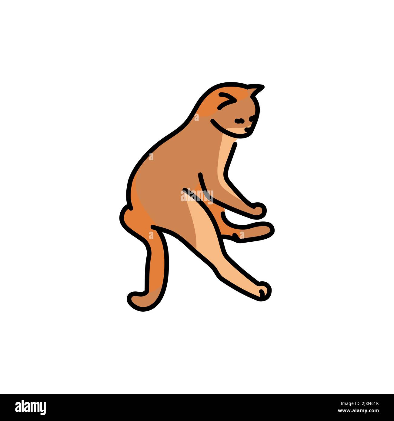 Icône de la ligne de couleur REST Cat. Pictogramme pour page Web Image ...