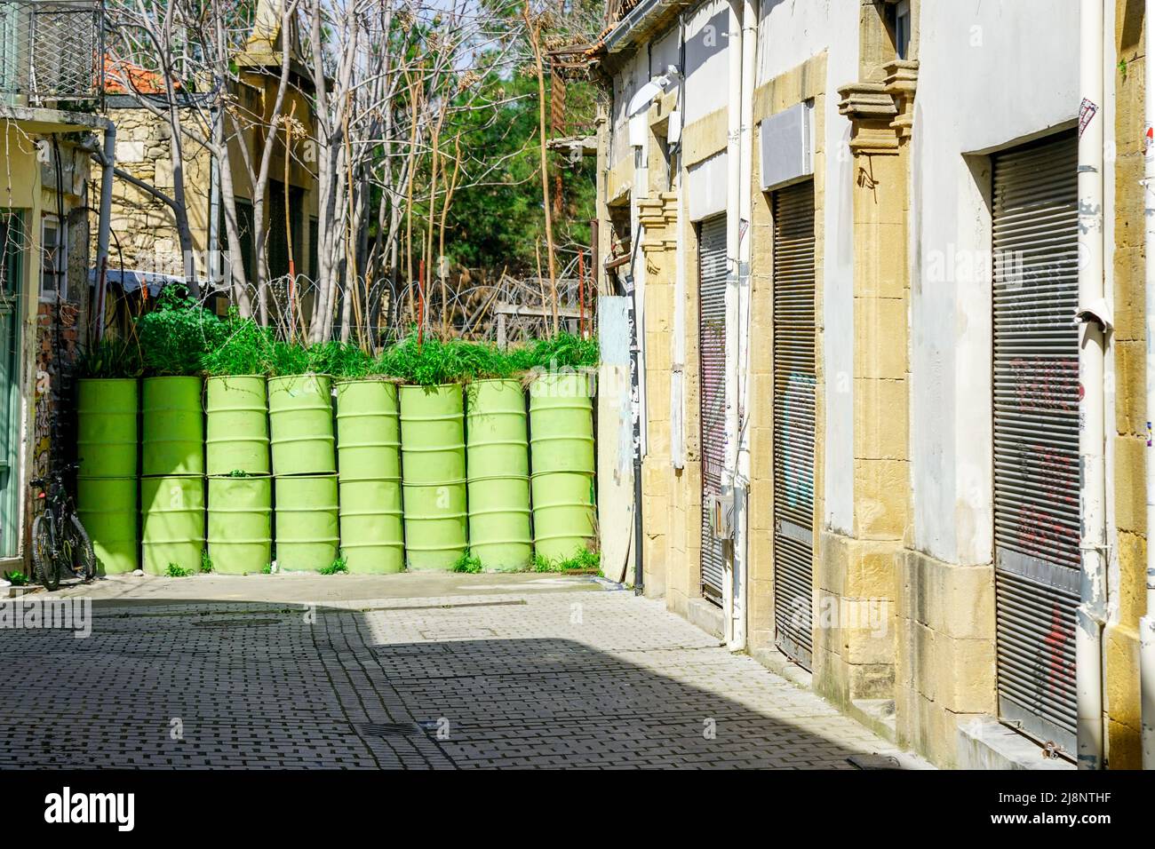 Zone tampon entre les parties grecque et turque de la ville divisée ...