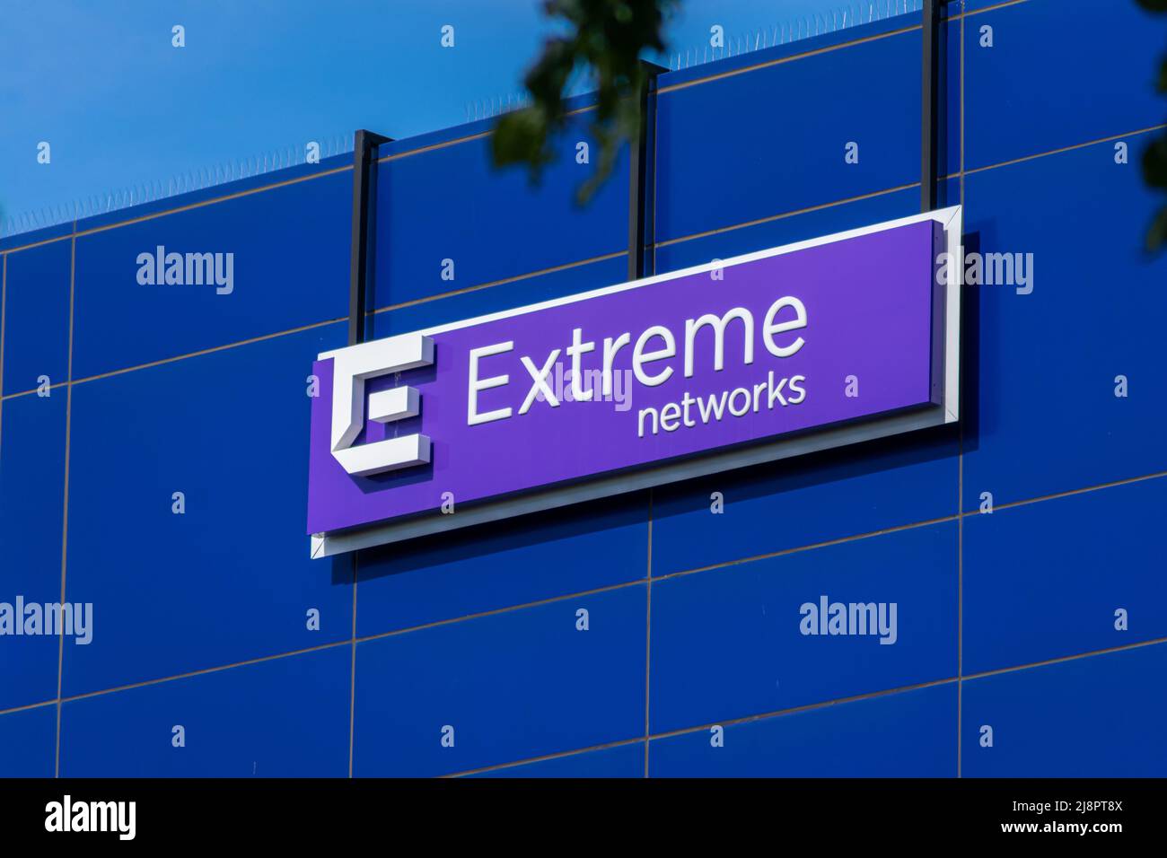 Logo Extreme Networks à leur siège social dans la Silicon Valley ...
