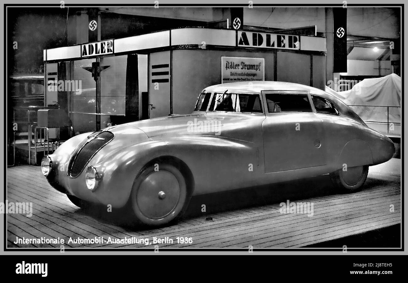 La voiture Adler Streamliner au salon de l'automobile de Berlin 1936 ...