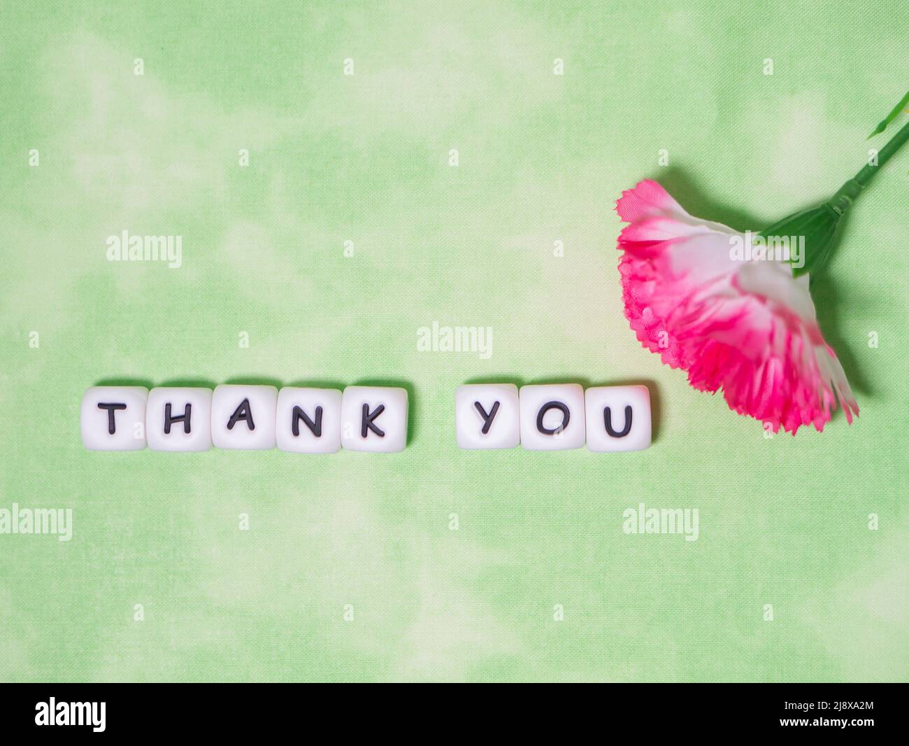 Carte de remerciement avec des fleurs roses Banque de photographies et ...