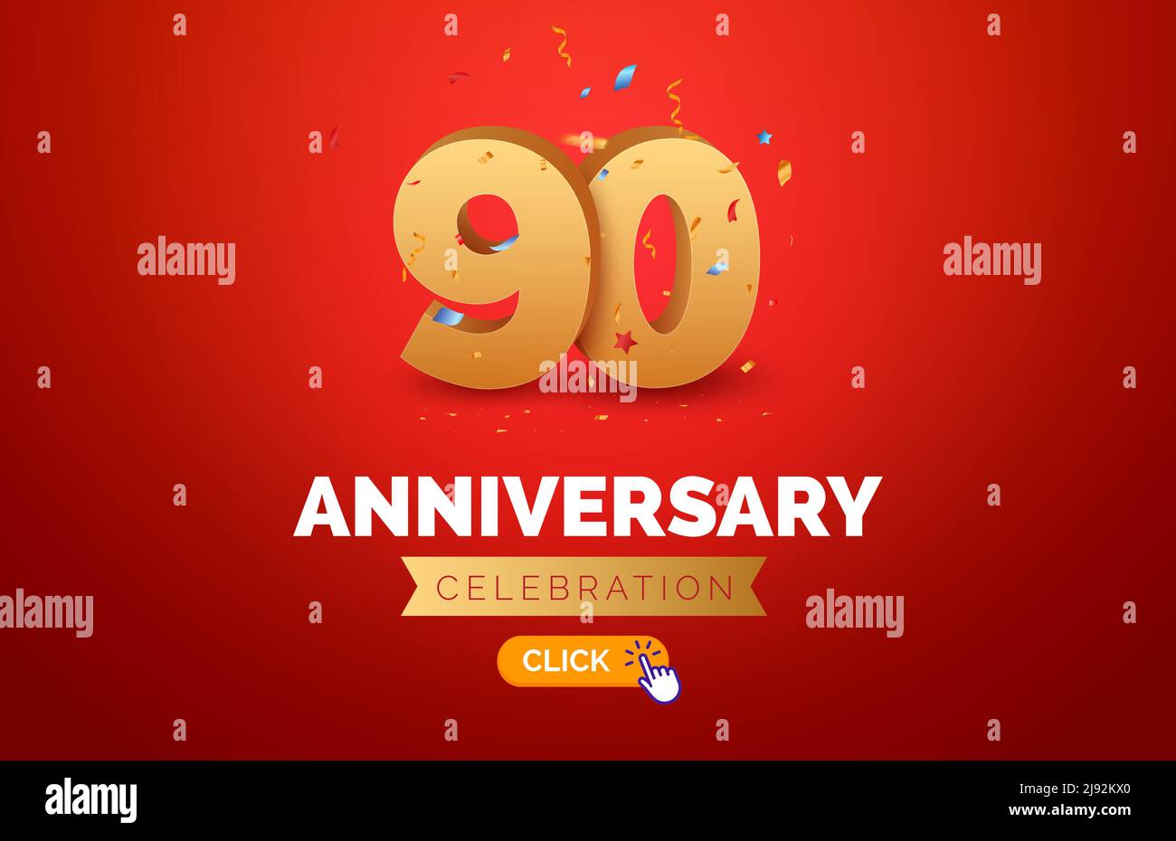 Anniversaire anniversaire anniversaire 90 ans fond doré. Happy Vector ...