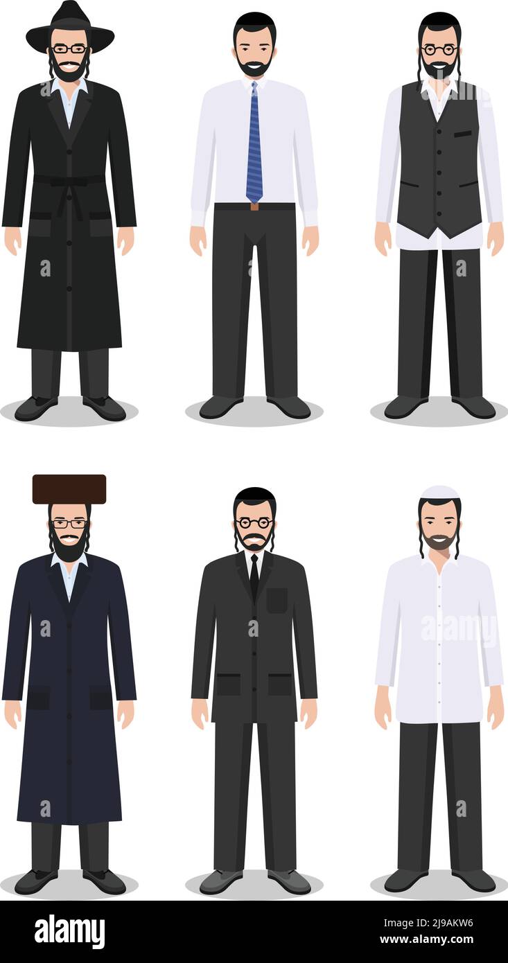 Illustration détaillée de différents hommes juifs debout dans les ...