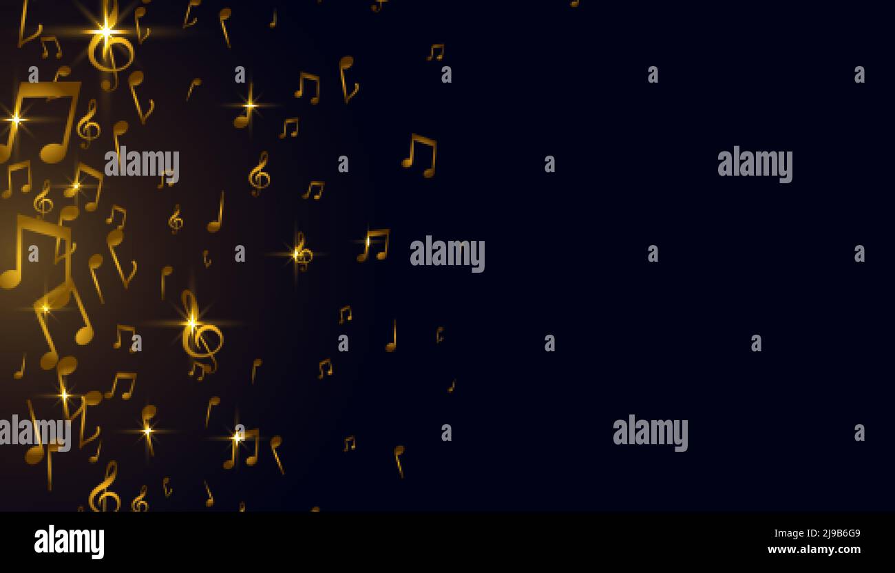 Notes de musique dorées Banque d'images vectorielles - Alamy