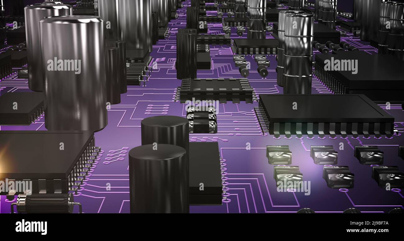 Purple circuit electronic technology Banque de photographies et d ...