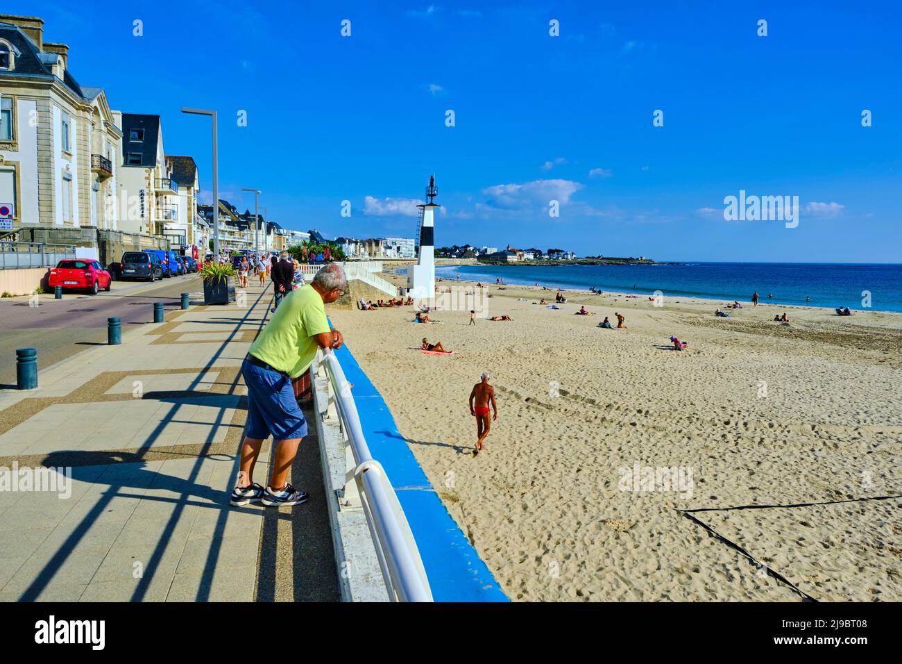 France, Morbihan (56), Côte sauvage, Presqu'île de Quiberon, Quiberon, Port Maria, ses demeures ...