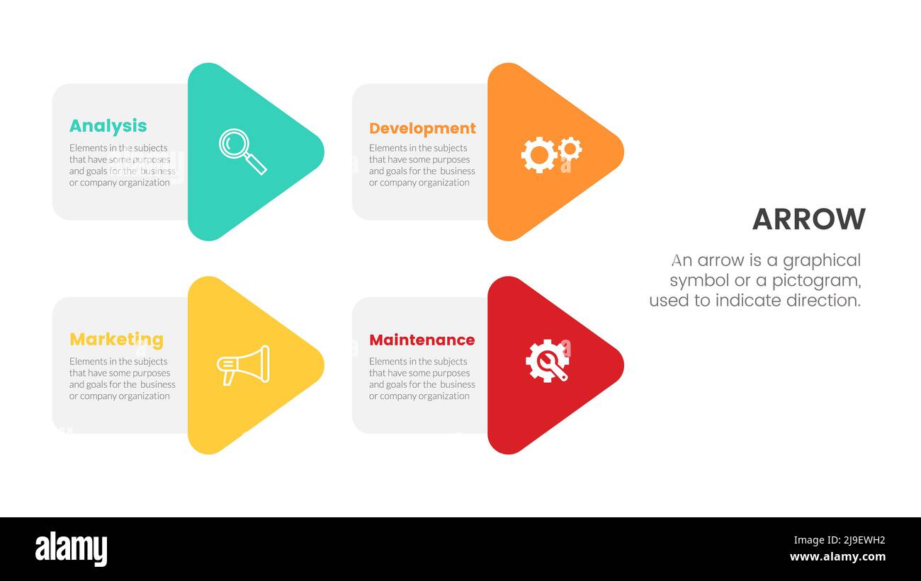 infographie sur les flèches avec concept de flèche de pile pour la ...
