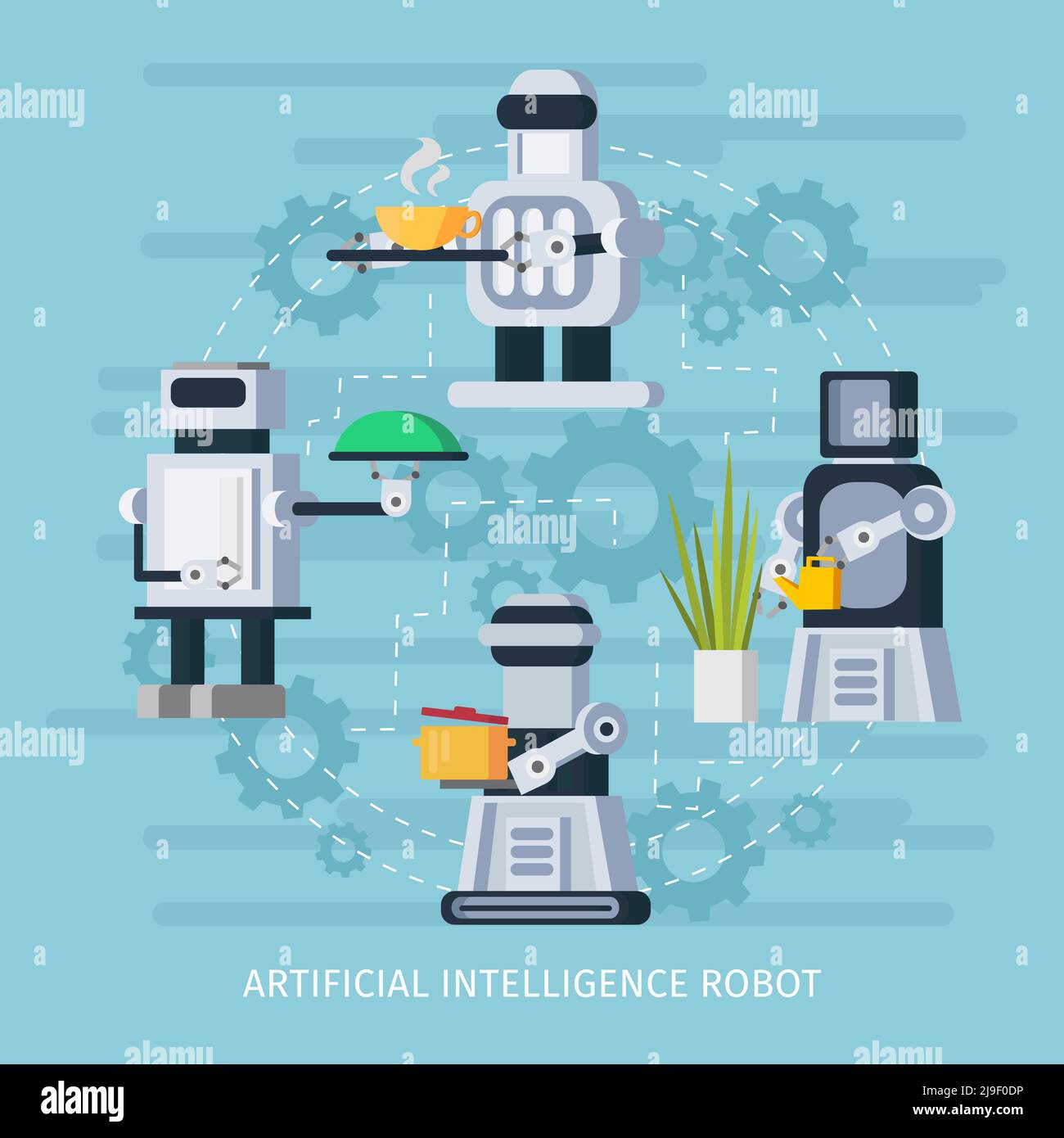 Robot waiter Banque d'images vectorielles - Alamy