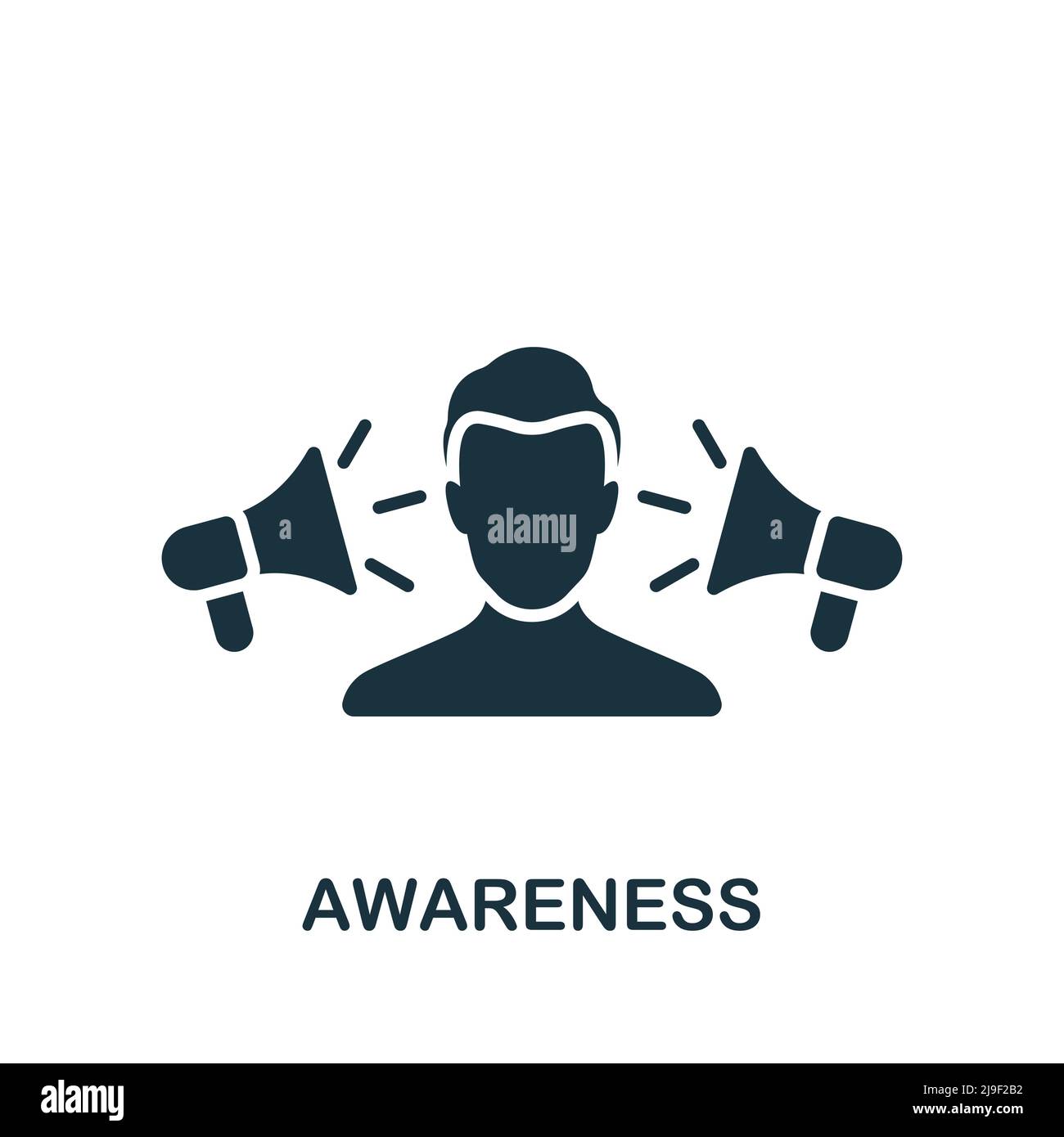 Icône de sensibilisation. Icône de personnalité simple monochrome pour ...