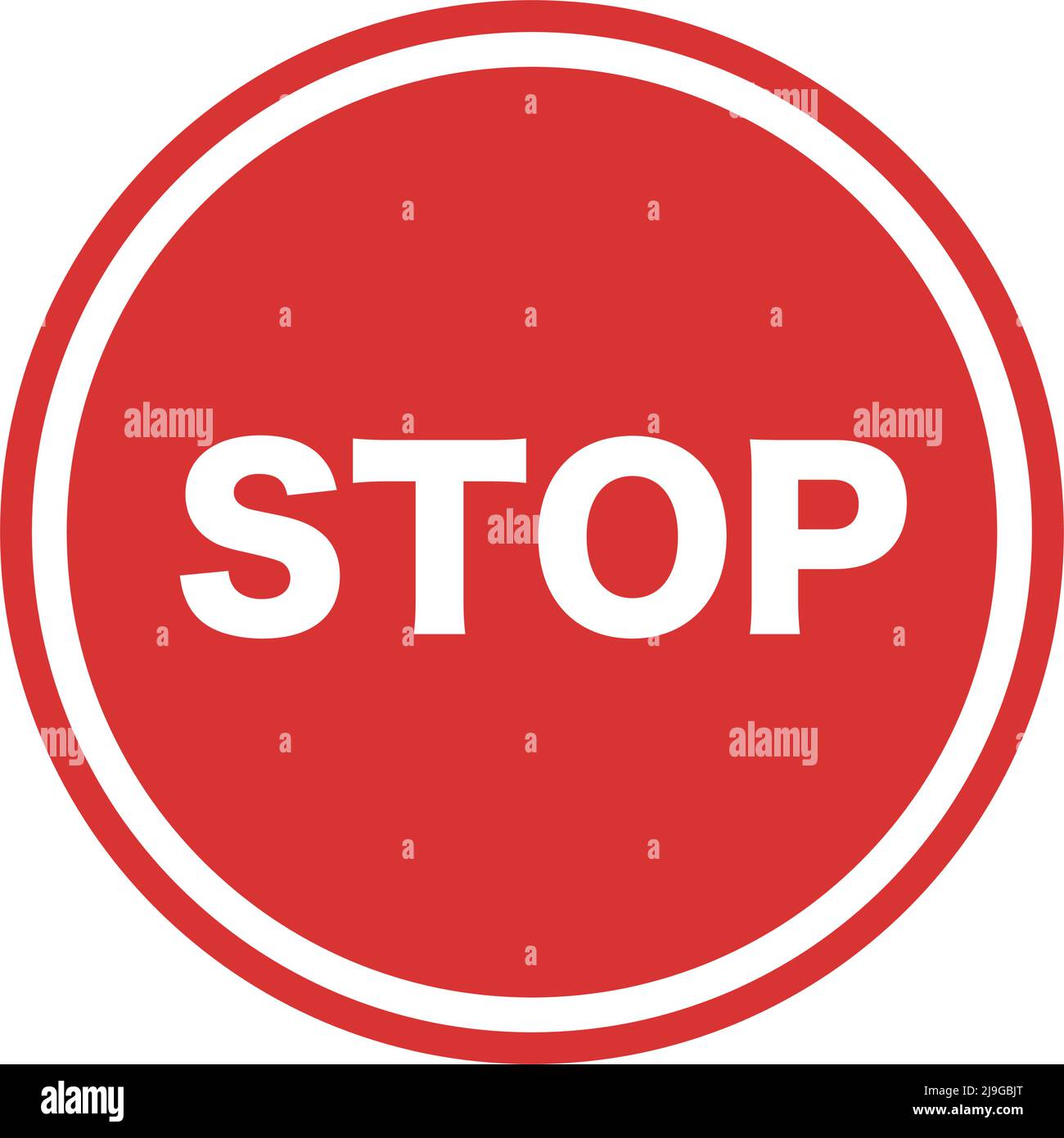 Panneau de signalisation rouge rond Banque d'images vectorielles - Alamy