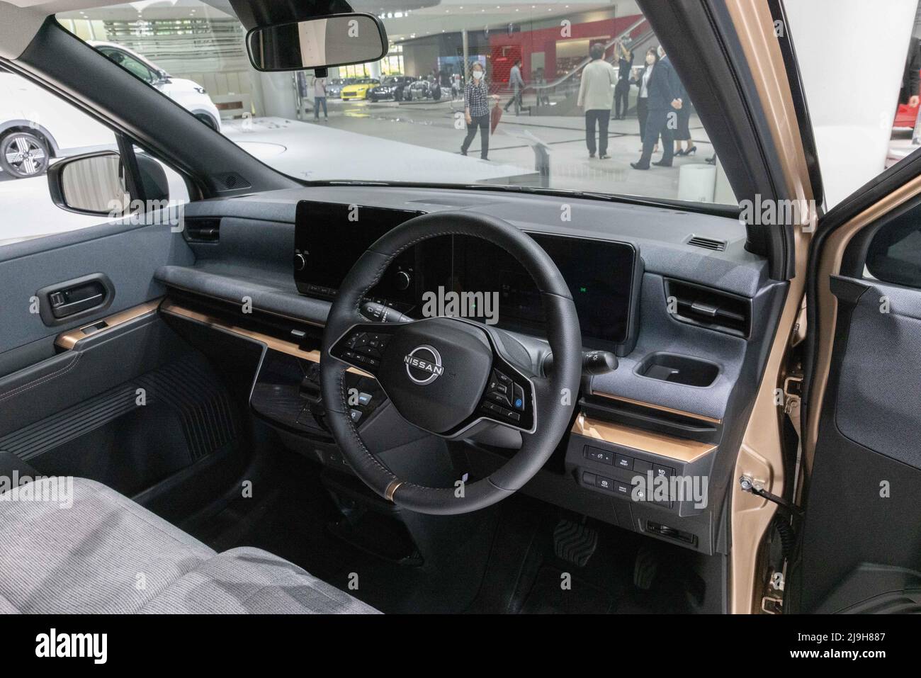 Yokohama, Japon. 23rd mai 2022. Vue de l'intérieur de la Nissan Sakura (voiture EV Kei à ...