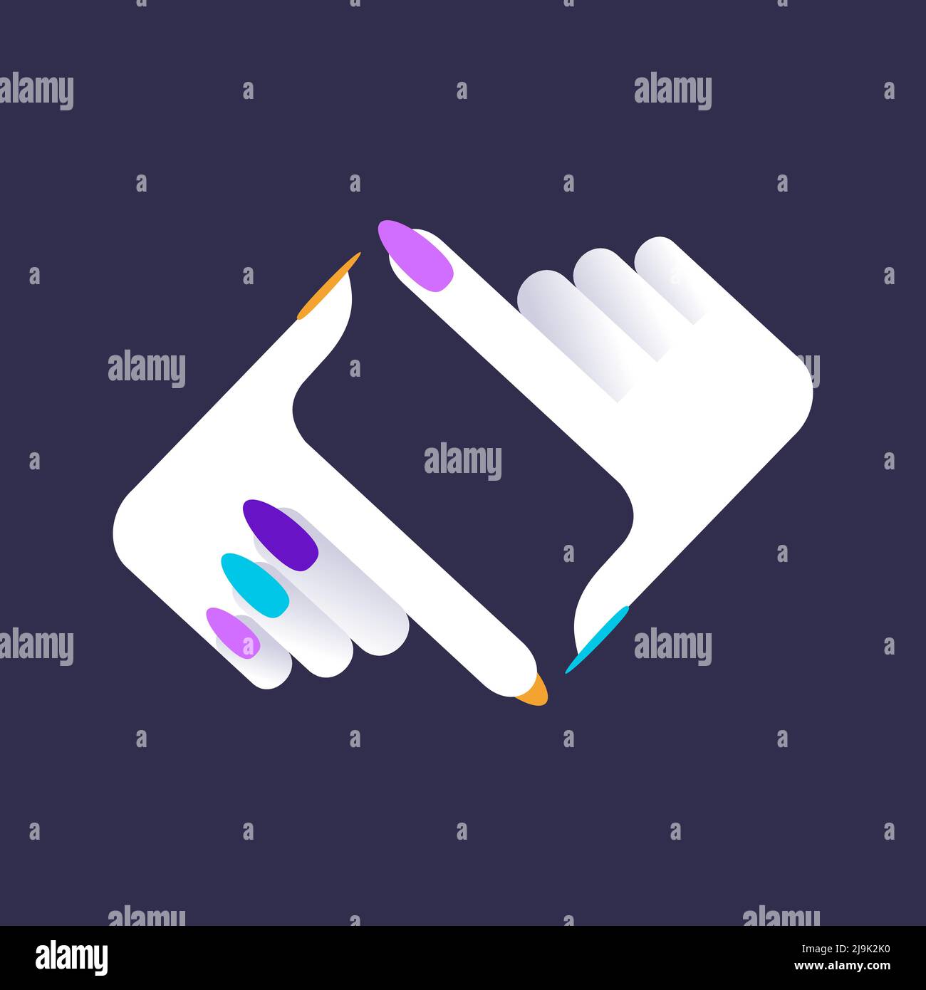 Logo de symbole de recadrage des mains humaines. Cadrage des mains et ...