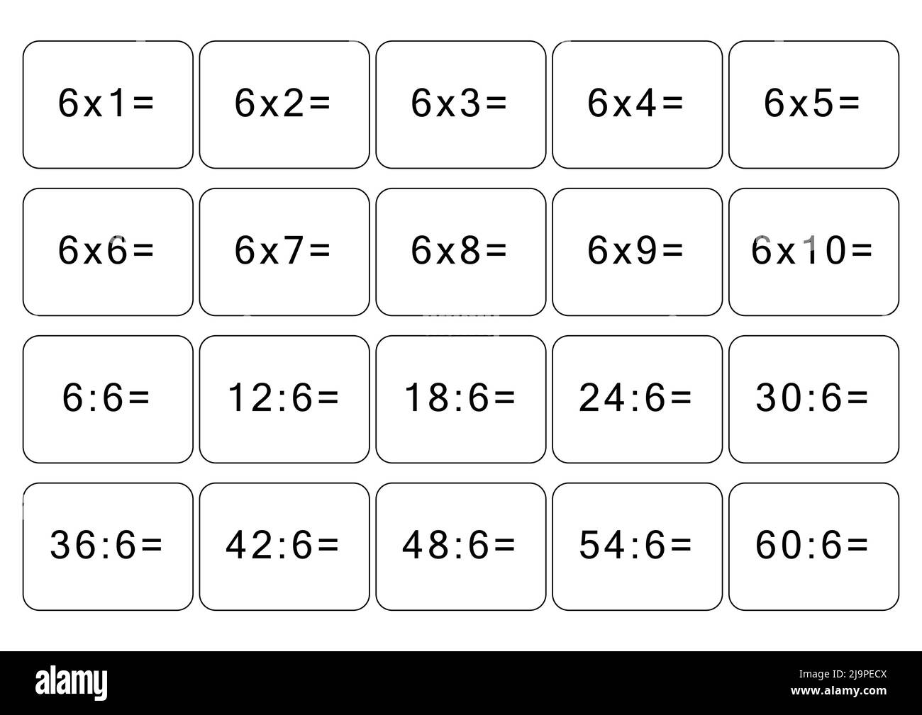 Multiplication table six Banque de photographies et d’images à haute ...