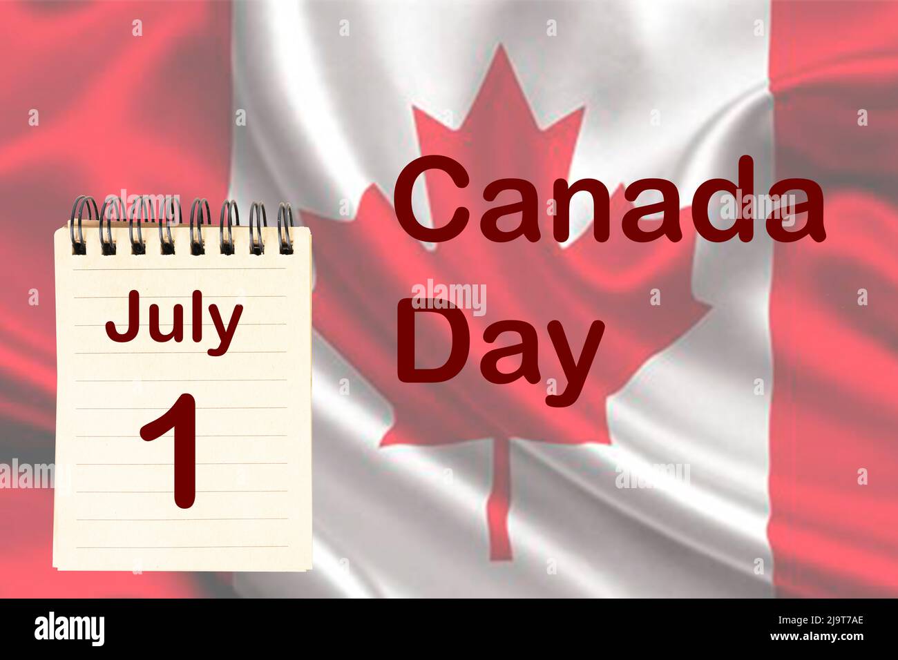 La célébration de la fête du Canada avec le drapeau et le calendrier ...