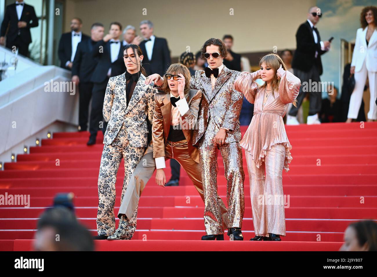 Ethan Torchio, Thomas Raggi, Damiano David et Victoria de Angelis assistent à la projection d ...