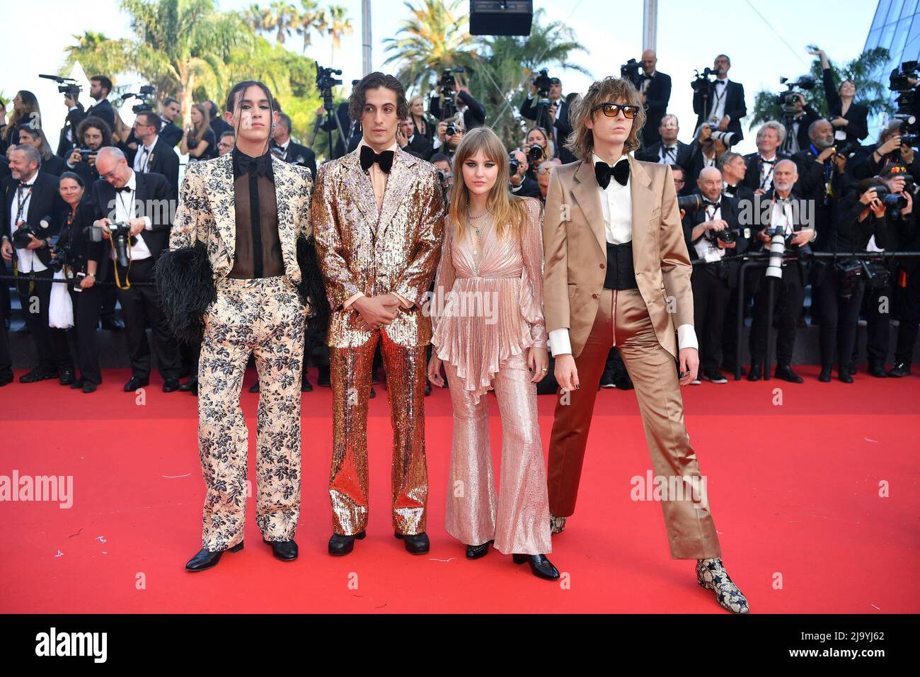Ethan Torchio , Damiano David , Victoria de Angelis , Thomas Raggi 75th Festival de Cannes Red ...