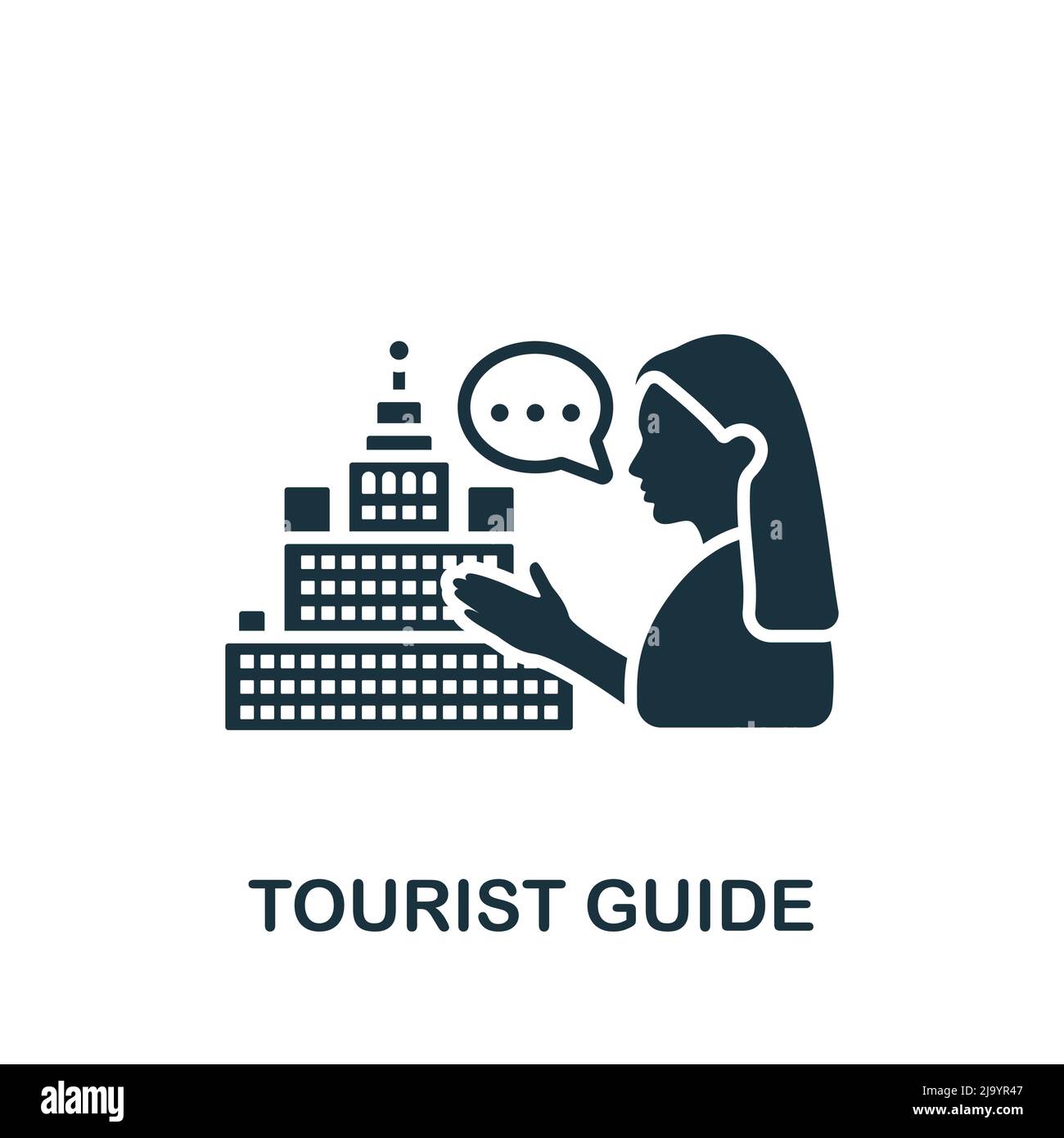 Icône Guide touristique. Icône de voyage simple monochrome pour modèles ...