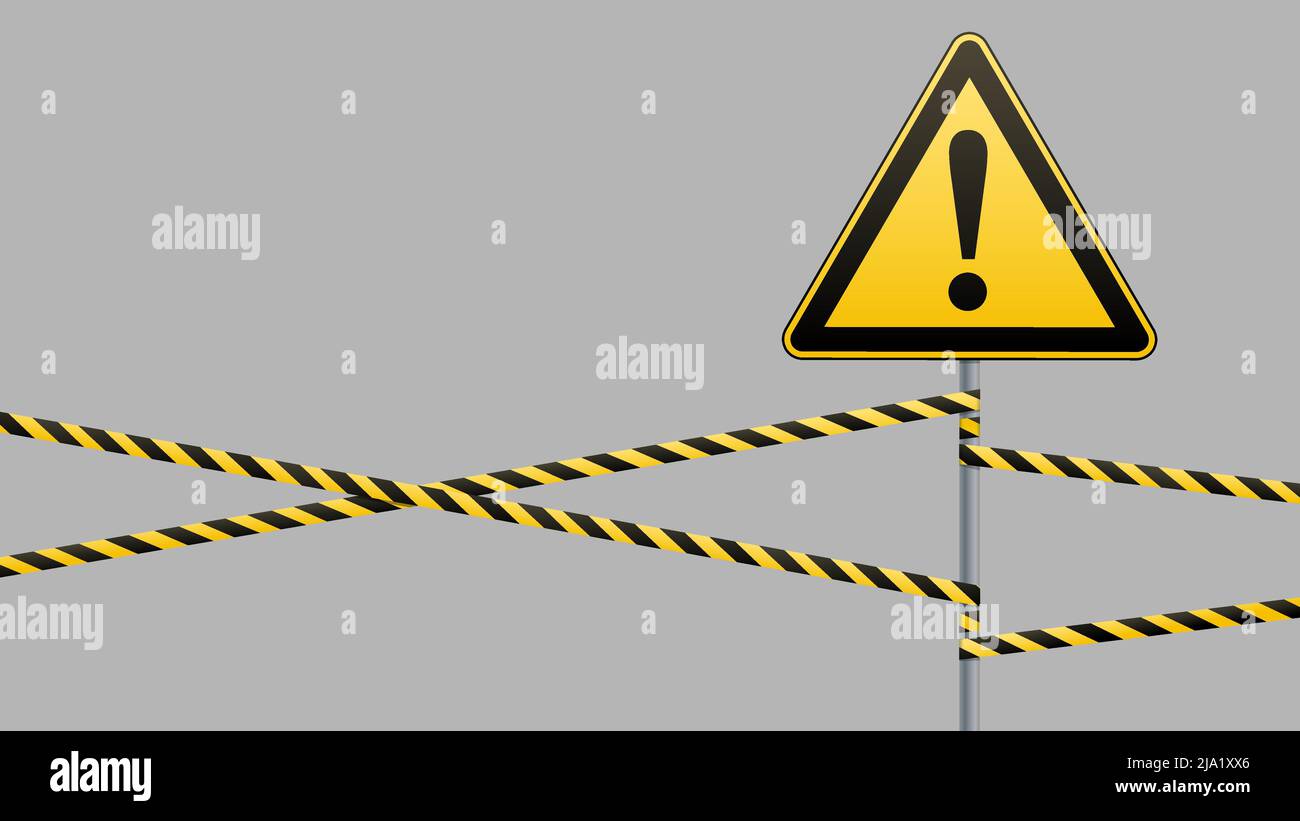Attention - danger signe d'avertissement de sécurité. Triangle jaune ...