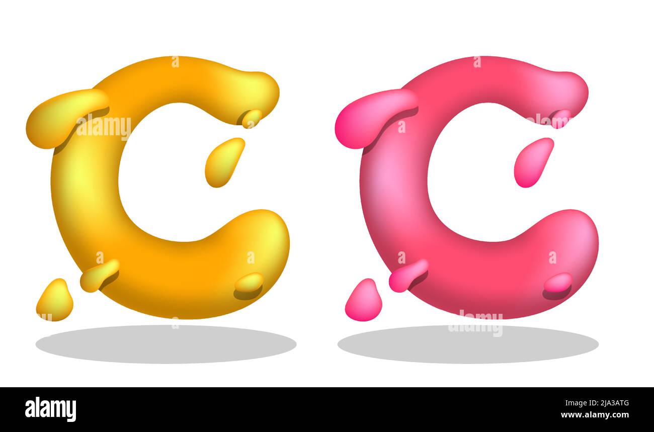 Lettre C de l'alphabet anglais en forme de gomme à bulles. Alphabet d ...