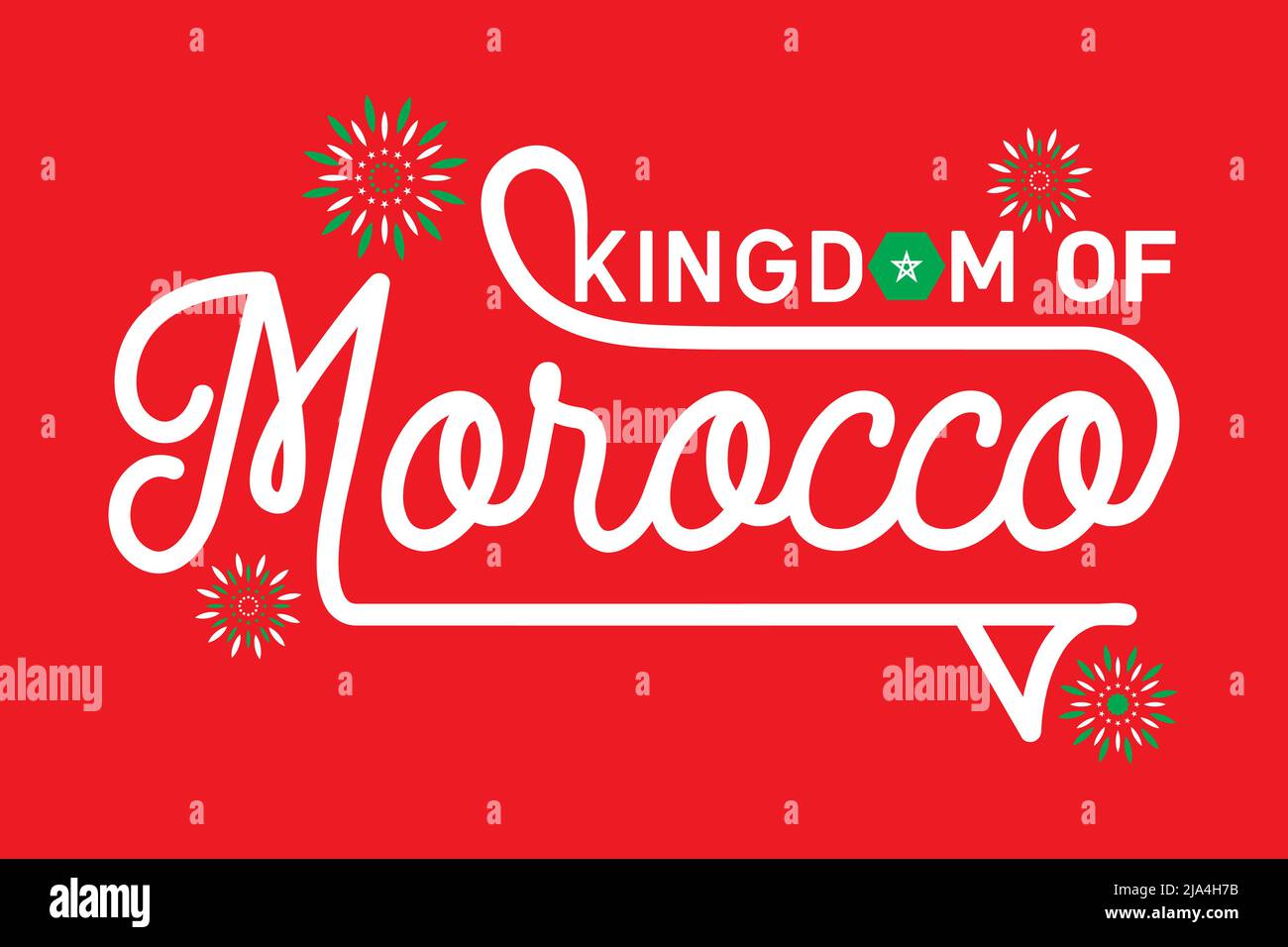 Logo présentant le royaume du Maroc avec les couleurs rouge et vert ...