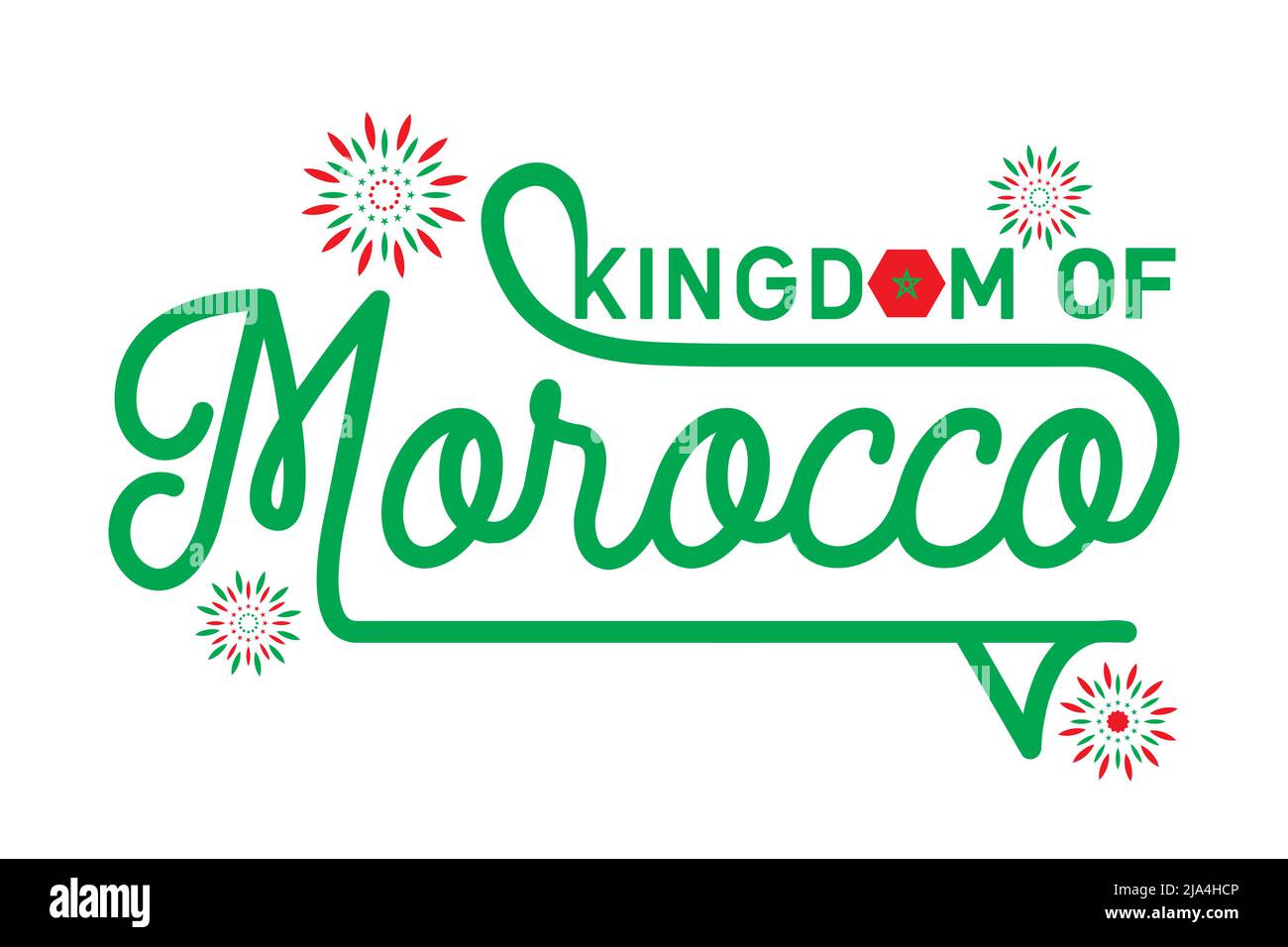 Logo présentant le royaume du Maroc avec les couleurs rouge et vert ...