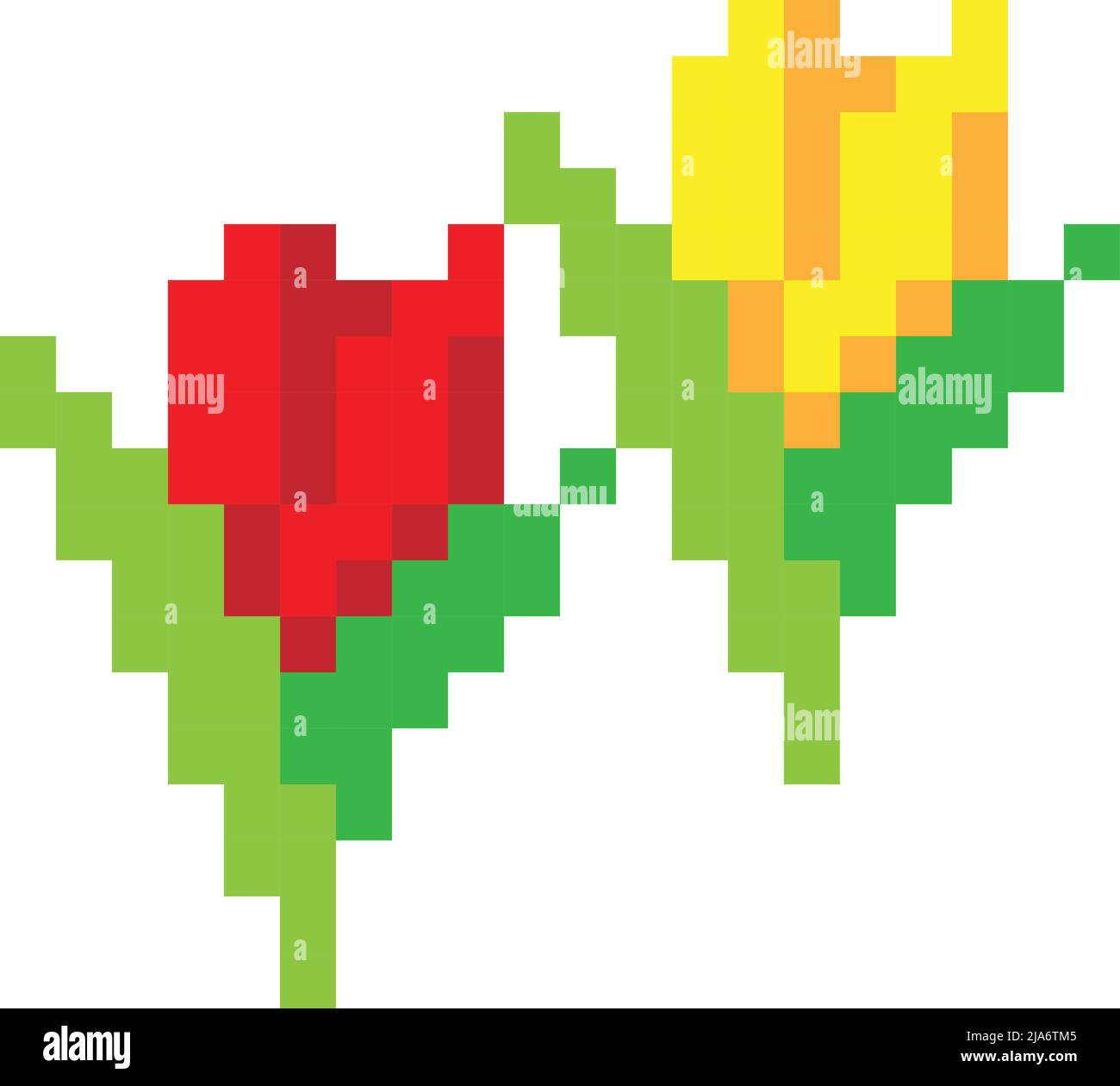 Pixel art rose bleue Banque d'images vectorielles - Alamy