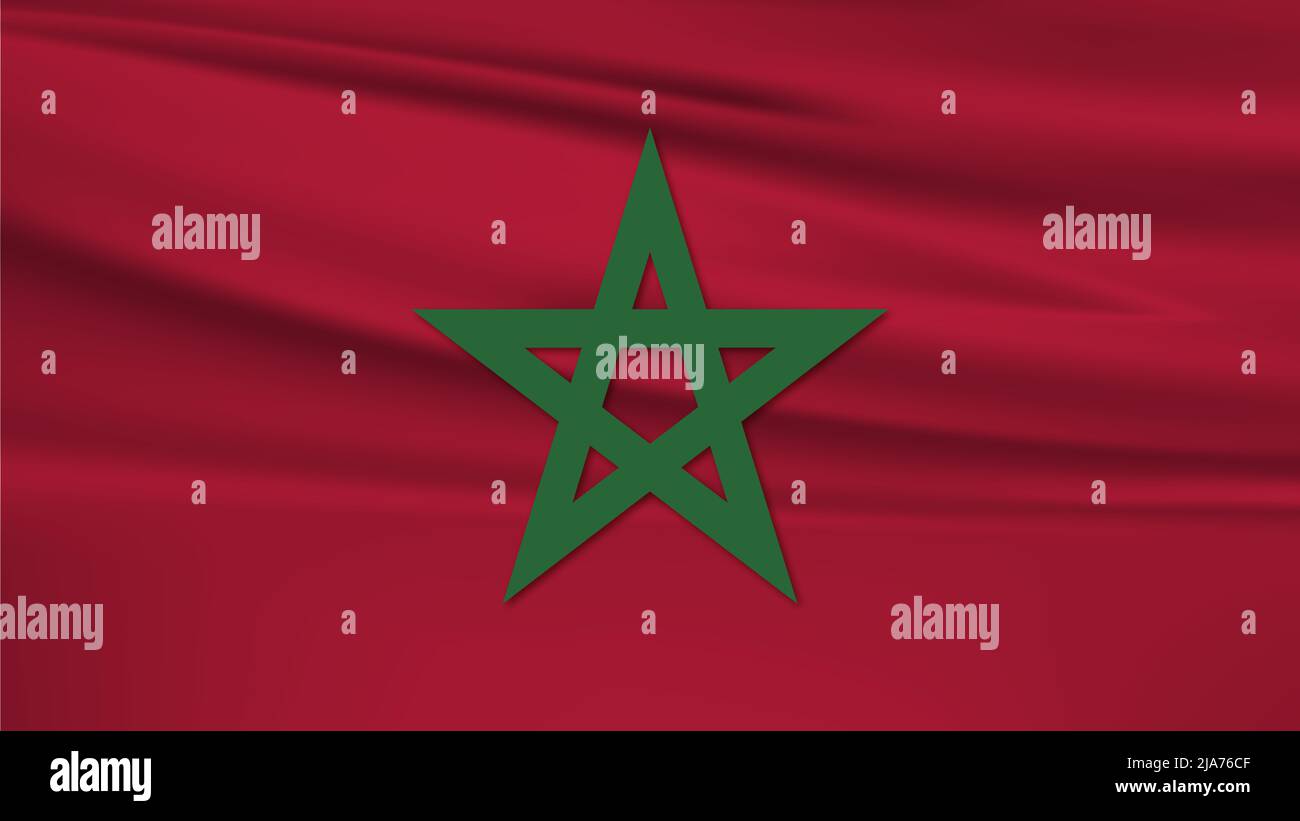 Drapeau marocain et emblème national. Avec une couleur marocaine ...