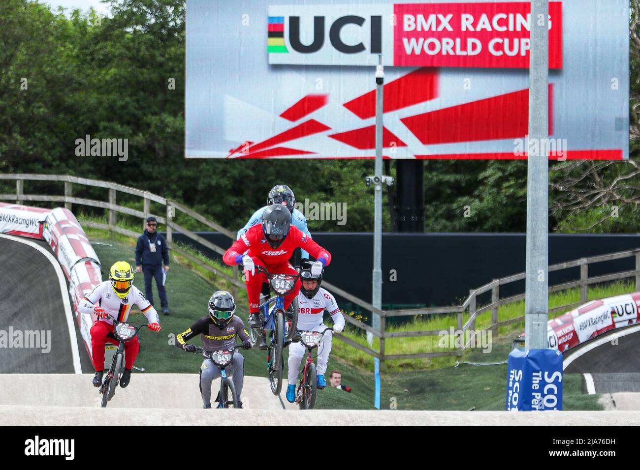 Glasgow, Royaume-Uni. 28th mai 2022. La coupe du monde BMX Racing s'est ...