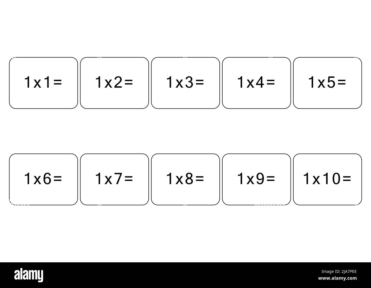 Tableau de multiplication et de division de 1. Carte mathématique avec ...