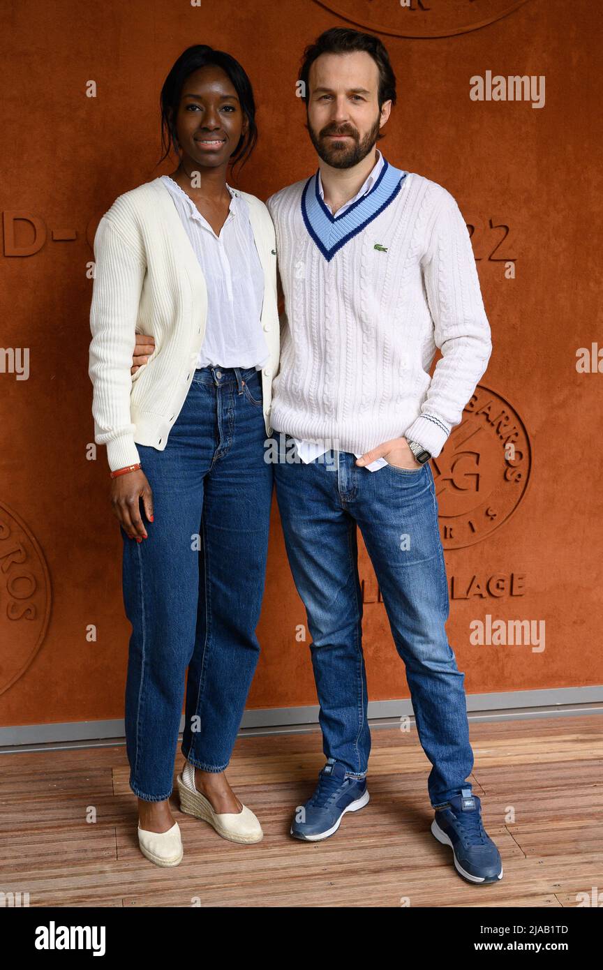 Antoine Gouy et sa petite amie Fanta Kaba au Village pendant l'Open de ...