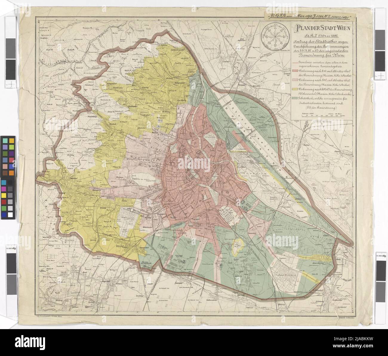 Plan de la ville de Vienne (plan de la zone de construction), modèle de ...