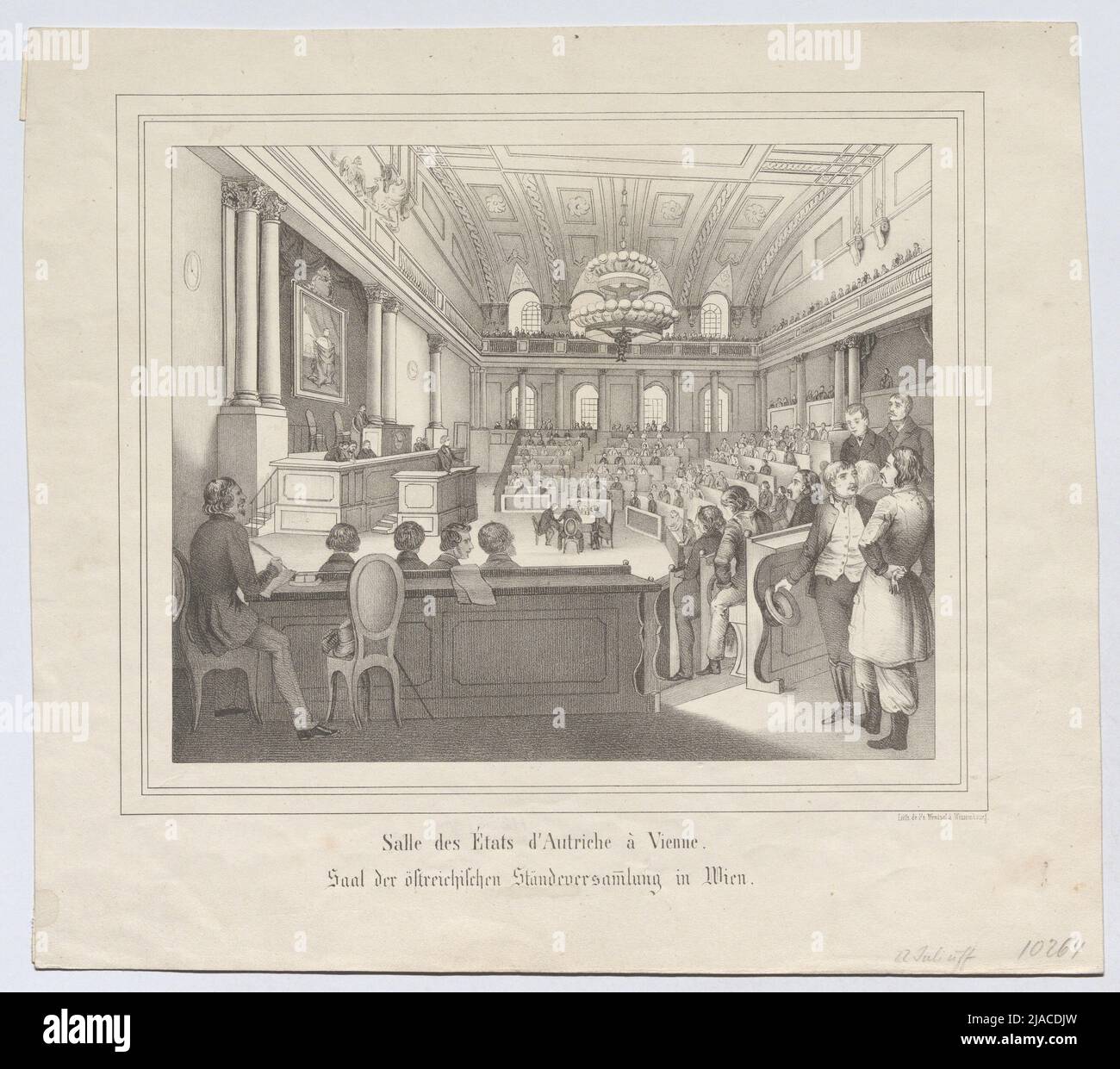 'Salle des état d'utriche à vienne. (La séance d'ouverture du Reichstag ...