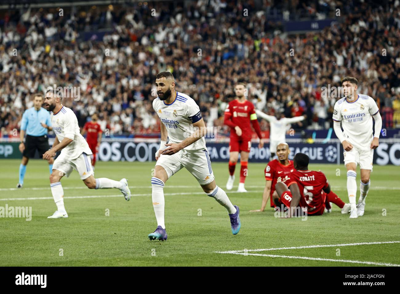 PARIS - (LR) Daniel Carvajal du Real Madrid, Jordan Henderson du FC ...