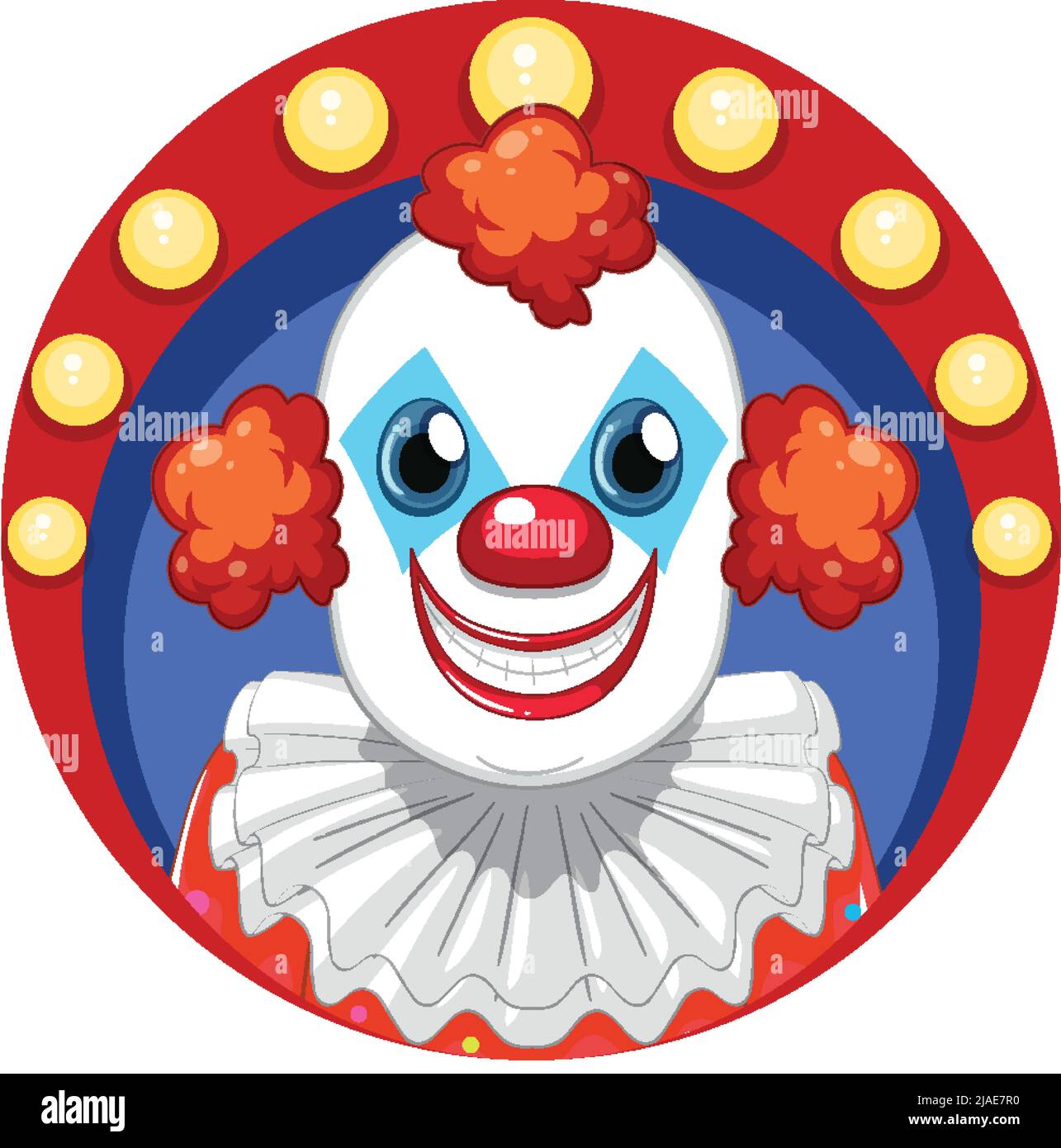 Clown de dessin animé avec illustration du nez rouge Image Vectorielle ...