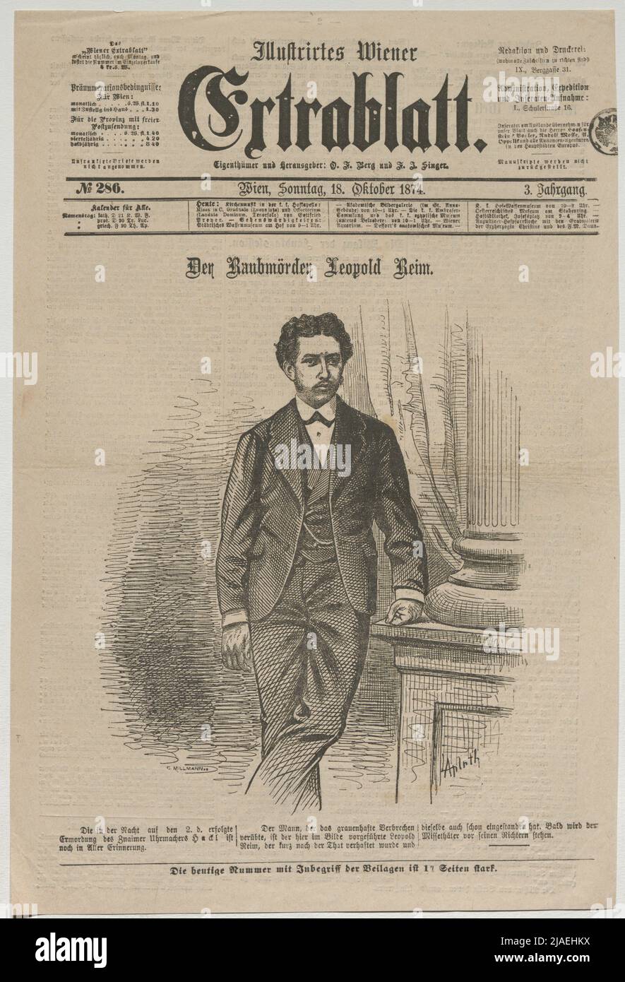 Le meurtrier prédateur Leopold Reim (page de titre de 'Illustrirted ...