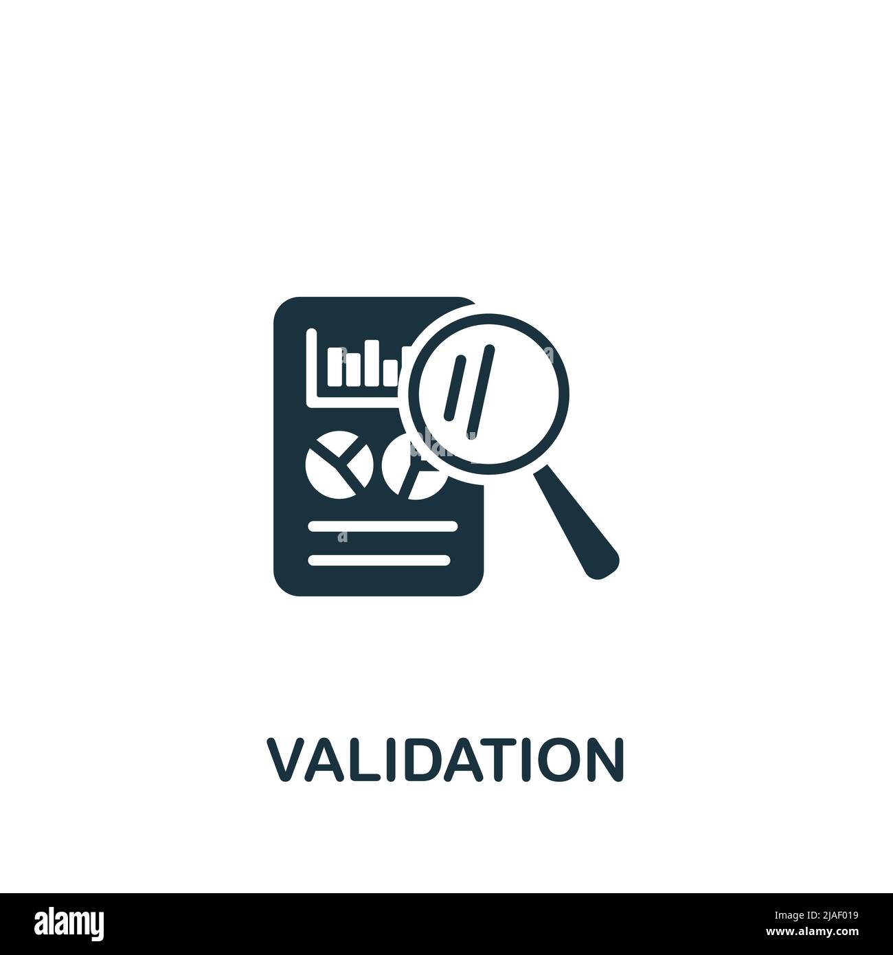 Icône de validation. Icône de développement Web simple monochrome pour ...