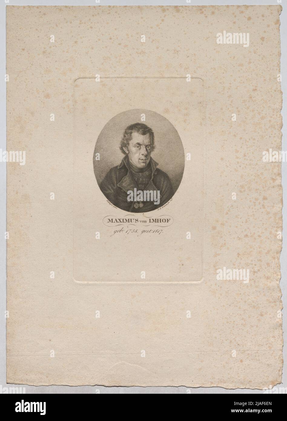 Maximus von Imhof né en 1758. Décédé en 1817. '. Maximus Imhof ...